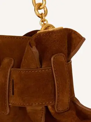 Balmain Anthem Mini Suede Leather Bag - Brown