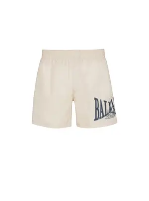 Balmain Printed Swim Shorts - Beige
