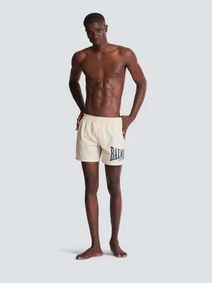 Balmain Printed Swim Shorts - Beige