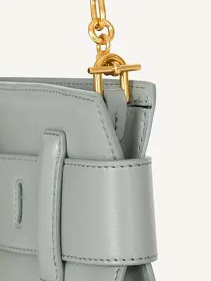 Balmain Anthem Calfskin Leather Clutch - Green