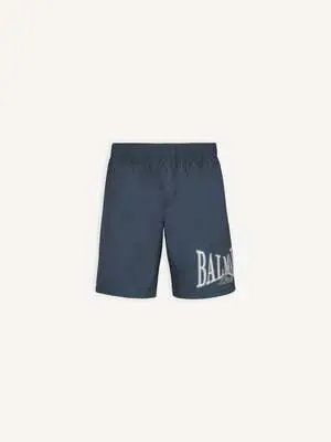 Balmain Swim Shorts With Logo - Navy
