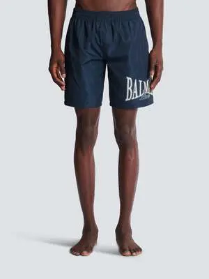 Balmain Swim Shorts With Logo - Navy