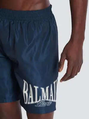 Balmain Swim Shorts With Logo - Navy