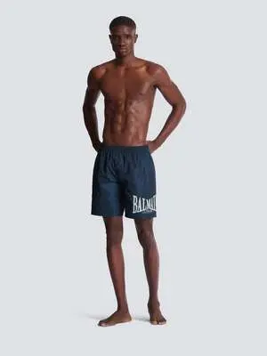 Balmain Swim Shorts With Logo - Navy