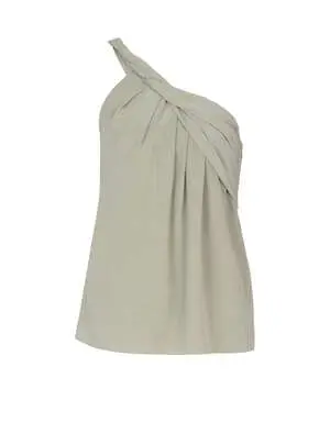 Balmain Draped One-shoulder Silk Top