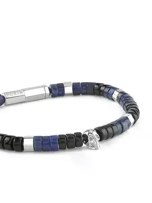 Philipp Plein Skull Charm Beaded Bracelet