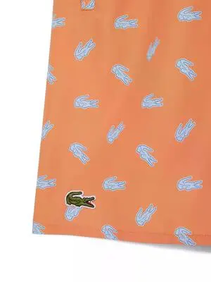 Lacoste Crocodile-print Swim Shorts - Orange