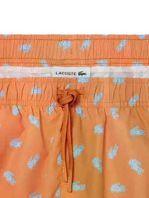 Lacoste Crocodile-print Swim Shorts - Orange