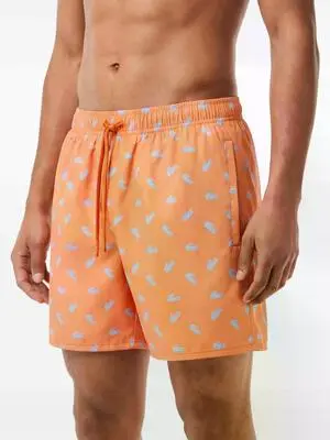 Lacoste Crocodile-print Swim Shorts - Orange