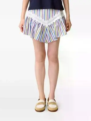 Claudie Pierlot Striped Lace Trim Mini Skirt
