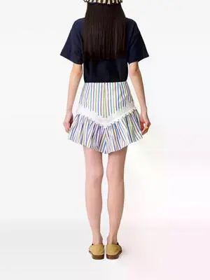 Claudie Pierlot Striped Lace Trim Mini Skirt
