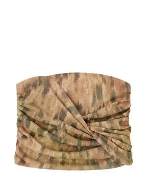 GANNI Animal-print Top - Neutrals