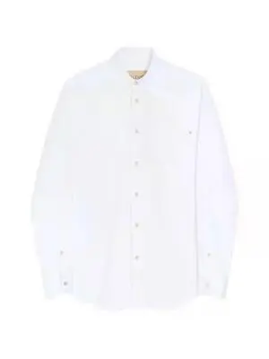 Valentino Garavani Oxford Cotton Shirt With Vgold - White