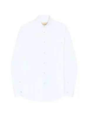 Valentino Garavani Oxford Cotton Shirt With Vgold - White
