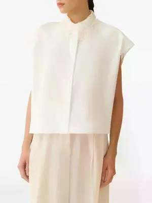 Fabiana Filippi Lace Collared Shirt - White