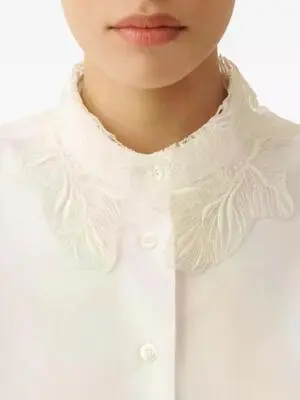 Fabiana Filippi Lace Collared Shirt - White