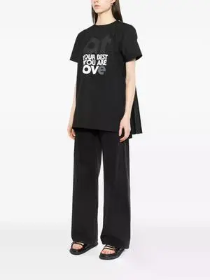 Sacai Text-print Pleated T-shirt