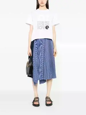Sacai Text-print Crew Neck T-shirt