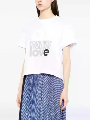 Sacai Text-print Crew Neck T-shirt