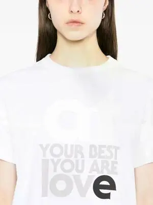 Sacai Text-print Crew Neck T-shirt