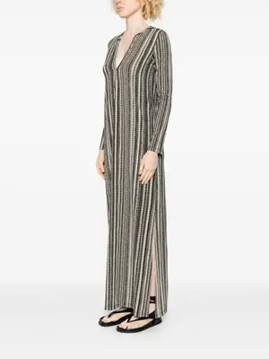 SIYU Baez Kaftan Maxi Dress With V-neck And Side Slits - Multi