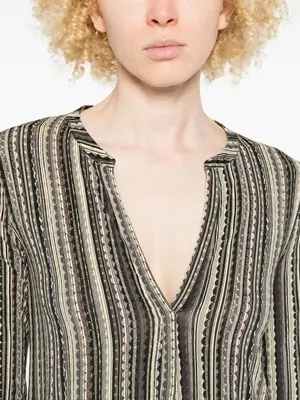 SIYU Baez Kaftan Maxi Dress With V-neck And Side Slits - Multi