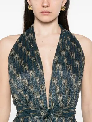 SIYU Printed V-neck Maxi Dress