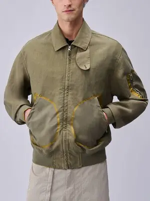 MASSIMO OSTI STUDIO Garment-dyed Jacquard Jacket - Beige