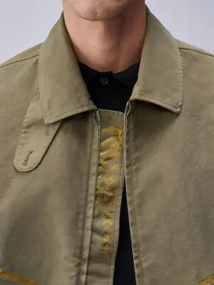 MASSIMO OSTI STUDIO Garment-dyed Jacquard Jacket - Beige