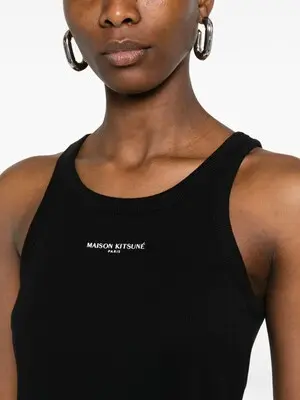 Maison Kitsuné Logo Ribbed Knit Tank Dress