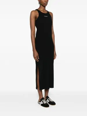 Maison Kitsuné Logo Ribbed Knit Tank Dress
