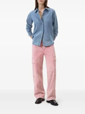 Closed Cotton Button-down Shirt - Sky Blue