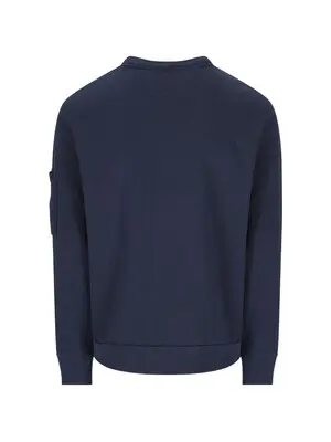C.P. COMPANY Cotton Sweatshirt With Lens Detail - Blue