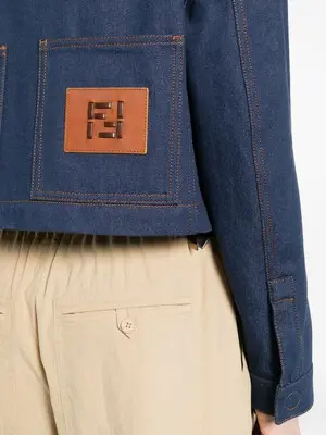 Fendi Ff Reverse Denim Jacket - Blue