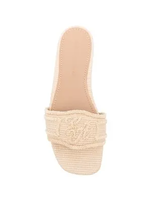 Emporio Armani Rafia Flat Sandals - Beige