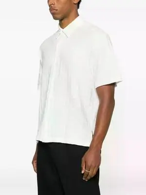 Sandro Square Cross Cotton Jacquard Shirt - White