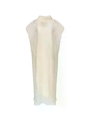 Fabiana Filippi Lace Dress With Bow - Neutrals