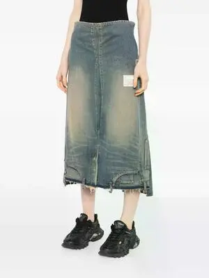 Mihara Yasuhiro Reversed Frayed Skirt