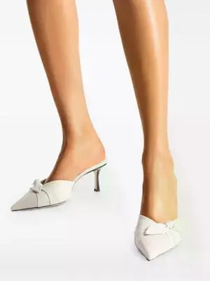 JIMMY CHOO Livi 65 Mules With Bow Detailing - Neutrals