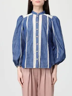 Zimmermann Striped Lace Detail Shirt
