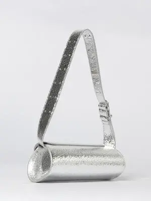 JIL SANDER Crackled Laminated Leather Cannolo Bag - Black