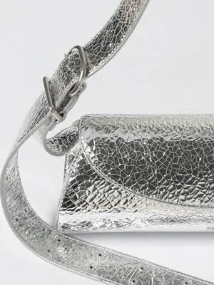 JIL SANDER Crackled Laminated Leather Cannolo Bag - Black