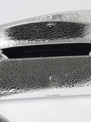 JIL SANDER Crackled Laminated Leather Cannolo Bag - Black