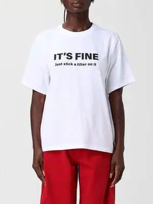 Victoria Beckham Cotton T-shirt With Slogan Print - White