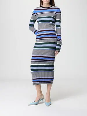 Pinko Striped Knit Midi Skirt