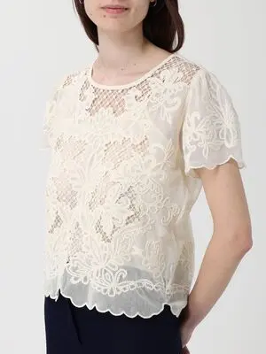 TWINSET Embroidered Lace Top - White