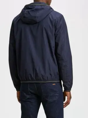 BLAUER. Nylon Windbreaker Jacket With Hood - Navy