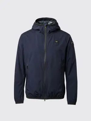 BLAUER. Nylon Windbreaker Jacket With Hood - Navy