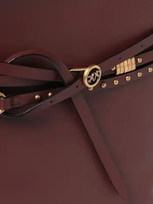 Pinko Studded Shoulder Bag - Wine