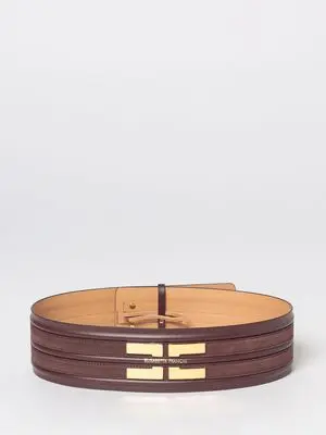 Elisabetta Franchi Wide Belt With Gold Tone Logo Detail - Hazel